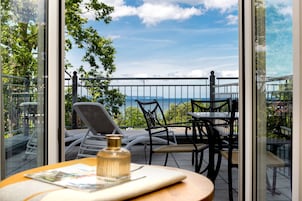 Deluxe Double Room | Roupa hipoalergénica, cofre no quarto, secretária