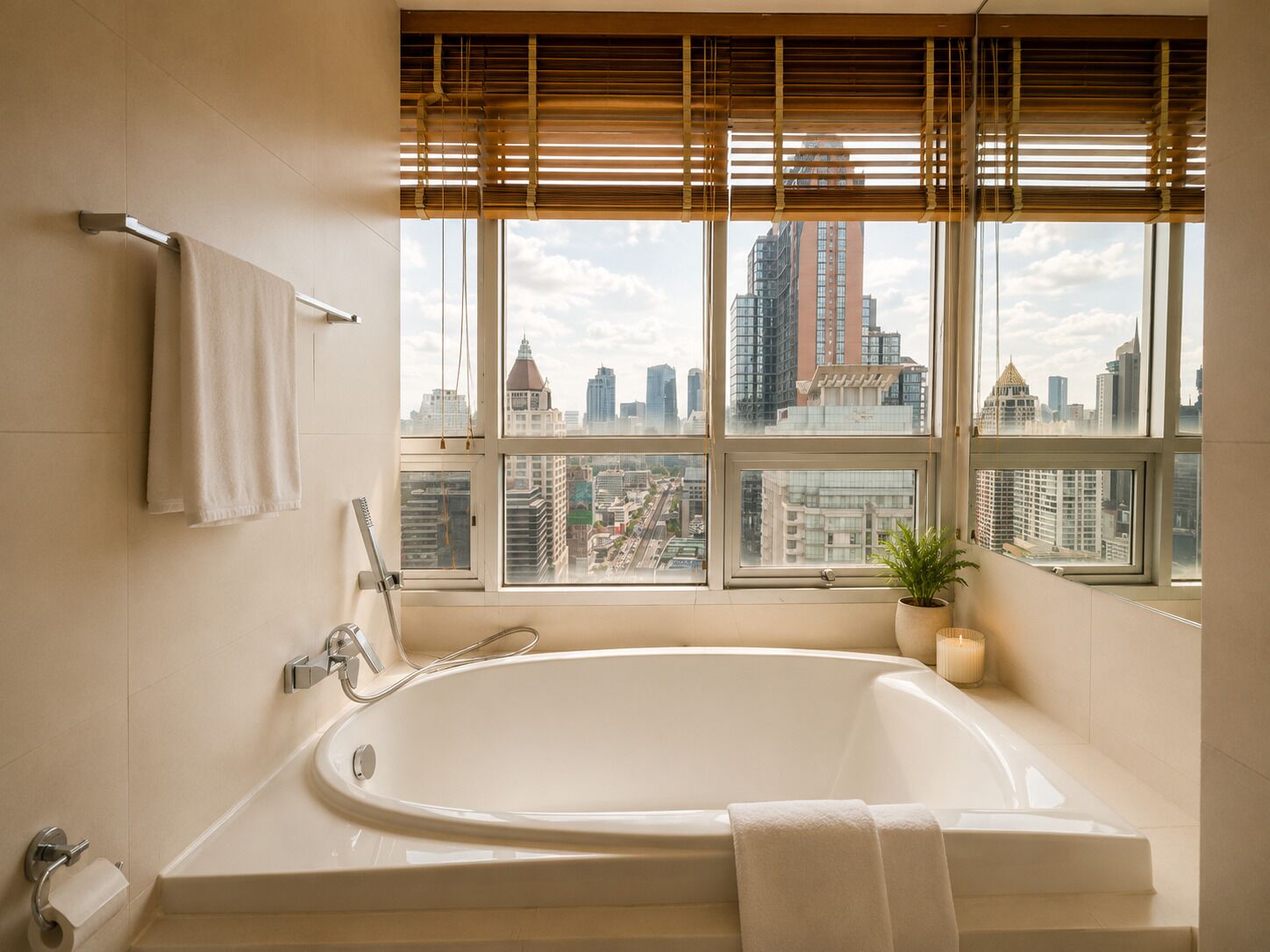Three Bedroom Executive Suite | Banheiro | Produtos de toalete grátis, secador de cabelo, roupões de banho 