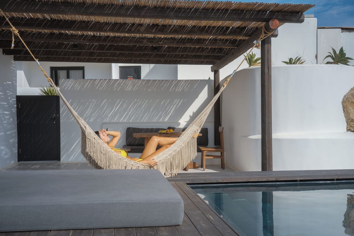 Myconian Villa Private Pool & Sea View | 1 quarto, lençóis de algodão egípcio, roupa de alta qualidade