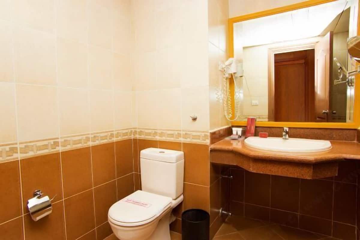 Casa de banho | Um polibã, artigos de higiene pessoal grátis, um secador de cabelo