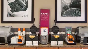 Café da manhã self-service grátis todos os dias