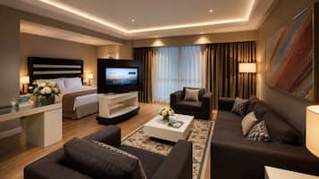 Executive Suit | Roupa de alta qualidade, cofre no quarto, cortinas/cortinados opacos