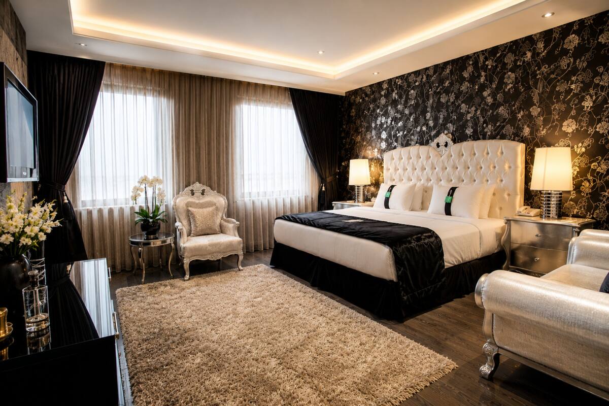 Presidential Double Suite | Roupa de alta qualidade, cofre no quarto, cortinas/cortinados opacos 