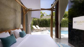 Vila, 1 quarto, piscina particular (So Pool Villa, So Nature Design) | Roupas de cama premium, frigobar (abastecido com alguns itens grátis)