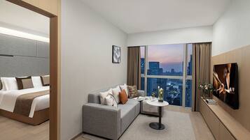 Apartamento premier, 1 quarto | Vista do quarto