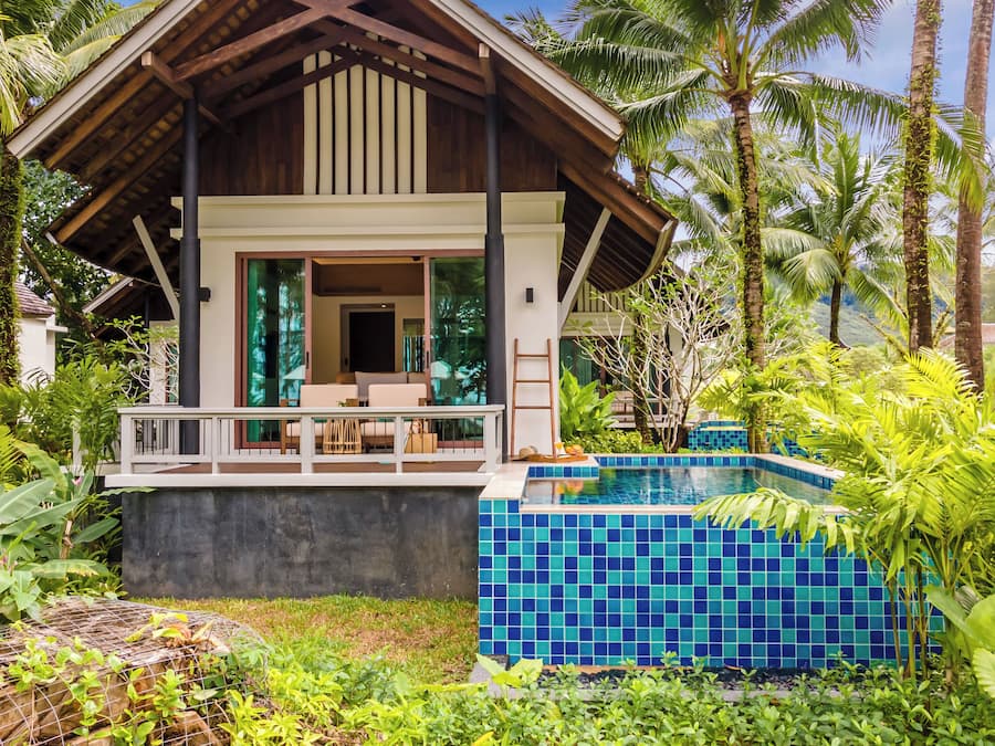 Villa, 1 cama king-size (Pool) | Cofre no quarto, secretária adequada para computadores portáteis