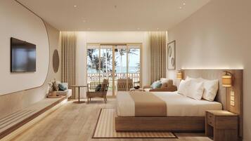 Sea View Grande Deluxe (Building) | Minibar, cofre com capacidade para portátil, cortinas/cortinados opacos