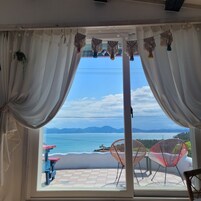 Quarto Duplo, vista para o mar | 1 quarto, roupa de alta qualidade, edredões de penas 