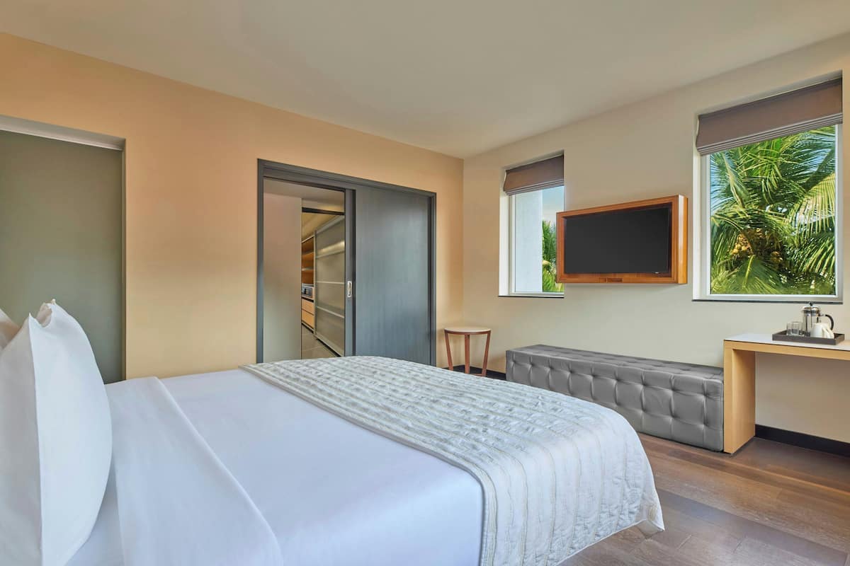 Estúdio Familiar, 1 cama king-size | Roupa de alta qualidade, camas de colchão viscoelástico, minibar 
