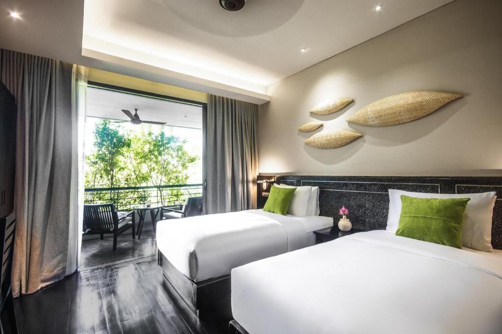 Roupas de cama premium, cofres nos quartos, individualmente decorados