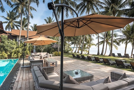 Vista para a praia ou o mar. Siargao Island Villas