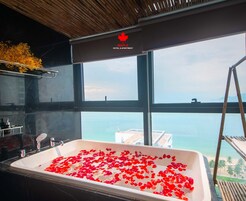 Suite Premium, várias camas, vista para o oceano (Blue House) | Roupa de alta qualidade, cofre no quarto, secretária 