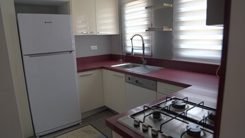 Apartamento, 1 quarto | Cozinha privada | Um frigorífico no espaço comum 