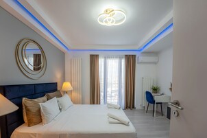 Suíte panorâmica, vista para a cidade | Roupas de cama de algodão egípcio, roupas de cama premium