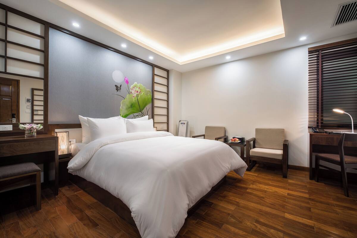 Quarto luxo | 1 quarto, roupas de cama premium, frigobar, cofres nos quartos