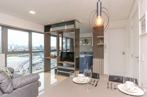 Estúdio | Cortinas blackout, Wi-Fi de cortesia, roupa de cama