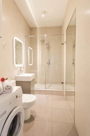Apartamento, 1 quarto, cozinha | Banheiro | Chuveiro, produtos de toalete grátis, secador de cabelo 