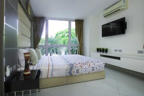 1 Bedroom Apartment | 1 quarto, roupas de cama premium, cofres nos quartos