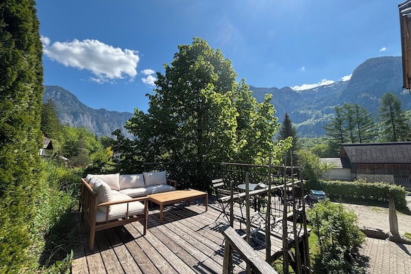 Apartamento Tradicional, 1 cama queen-size, não fumadores, vista para a montanha | Terraço/pátio interior