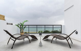 Quarto casal luxo | Terraço/pátio