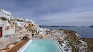 Villa Lua de Mel, 1 quarto, banheira de hidromassagem grande, vista para o mar | Vista da varanda