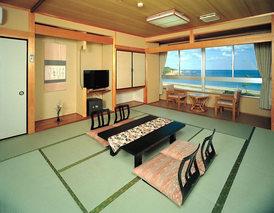 Quarto tradicional, para não fumantes, vista para o mar (Japanese Style) | Cofres nos quartos, ferros/tábuas de passar roupa, roupa de cama