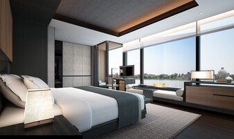 Suite Executiva | Cofre no quarto, secretária, cortinas/cortinados opacos 