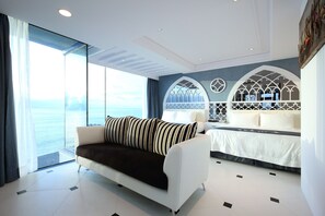 Suite Presidencial | Secretária, cortinas/cortinados opacos, quartos insonorizados 