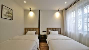 Quarto Twin Design | Secretária, cortinas/cortinados opacos