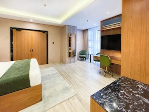 Suite Presidencial, Vista para a cidade | Sala de estar | TV de ecrã plano 