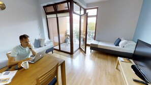 Apartamento | 1 quarto, roupas de cama premium, ferros/tábuas de passar roupa