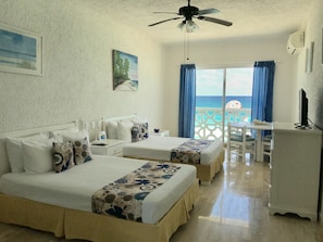 Suite-Estúdio Deluxe, junto ao mar (Delicia Frente al Mar) | Roupa de alta qualidade, camas de colchão pillowtop, cofre no quarto 