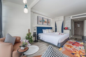 Deluxe Studio | Roupa de alta qualidade, minibar, cofre no quarto 