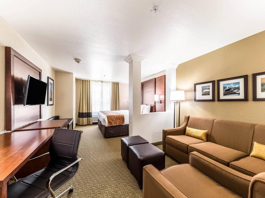 Suíte, 1 cama King e sofá-cama, para não fumantes | Roupas de cama premium, edredons de pluma, camas com colchões pillow-top