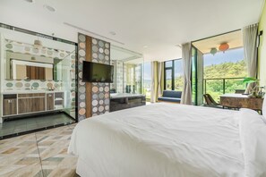 Quarto Duplo Deluxe, varanda | Cortinas/cortinados opacos, quartos insonorizados, Wi-fi grátis 