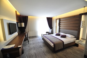 Minibar, cofre no quarto, secretária, quartos insonorizados 