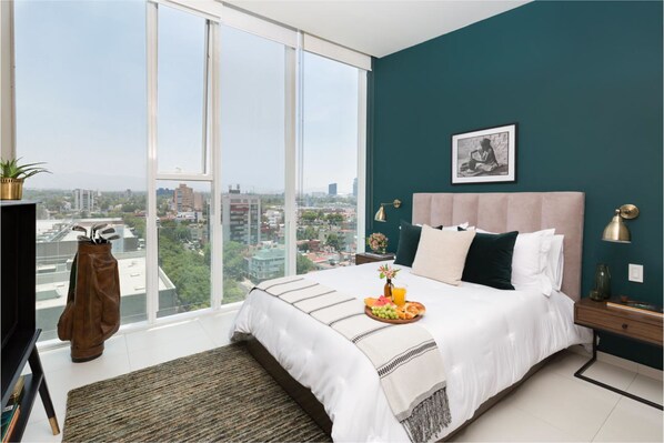 Apartamento Empresarial, 1 quarto | 1 quarto, roupa de alta qualidade, secretária 