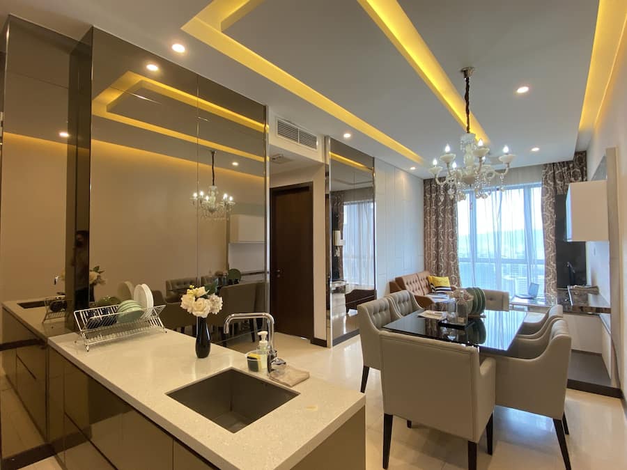 Apartamento Deluxe, 2 quartos ( D1 ) | Sala de estar | TV de ecrã plano