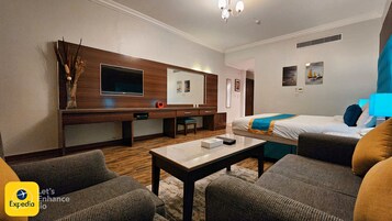 Suite-Estúdio | 1 quarto, camas de colchão pillowtop, cofre no quarto