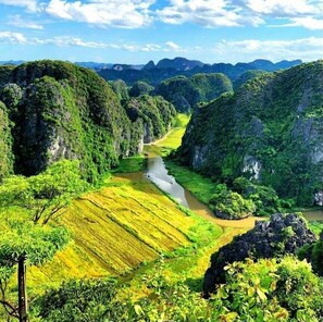 Vista para o campo desde o alojamento