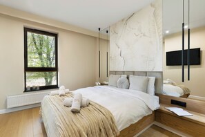 Apartamento exclusivo | 1 quarto, Wi-Fi de cortesia, roupa de cama