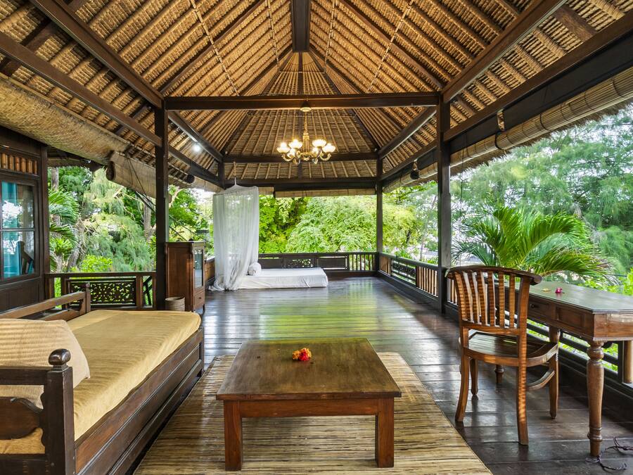 Quarto casal superior, 1 quarto, vista para o mar, de frente para o mar | Terraço/pátio