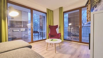 Apartamento conforto, 1 quarto (Harry Potter) | 1 quarto, frigobar, ferros/tábuas de passar roupa, Wi-Fi de cortesia