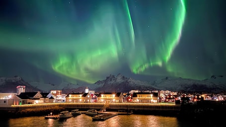 Fachada da propriedade. Rorbuene Svolvær Havn