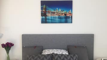 Suite-Estúdio Superior, 1 quarto, cozinha, no rés do chão | 1 quarto, roupa de alta qualidade, com decoração personalizada