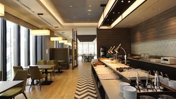 Pequeno-almoço tipo buffet diário (2750 JPY por pessoa)