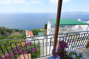Vila panorâmica, 1 quarto, ar-condicionado, vista para o mar (Dahlia) | Sacada