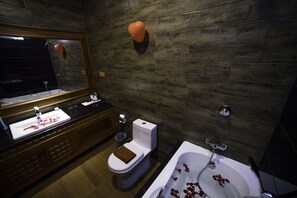Quarto Twin Deluxe, Vista para a cidade | Casa de banho | Um secador de cabelo, toalhas fornecidas 