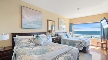Suíte luxo, 2 camas Queen, vista para o oceano, no canto | 1 quarto, Wi-Fi de cortesia