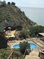 Bungalow Familiar, 2 quartos, vista parcial para o mar | Vista da varanda